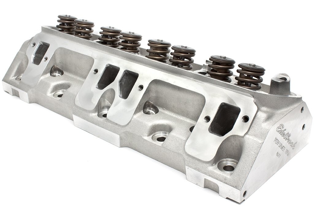 Small Block Edelbrock Performer RPM Alloy Cylinder Head Complete w ...