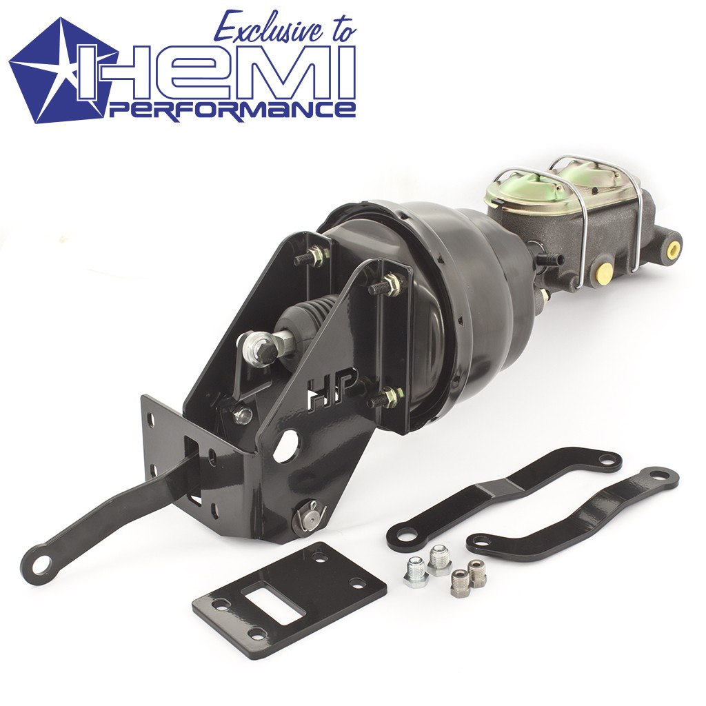 Classic Black Brake Master Cylinder, 7" Dual Diaphragm Booster & Offset ...