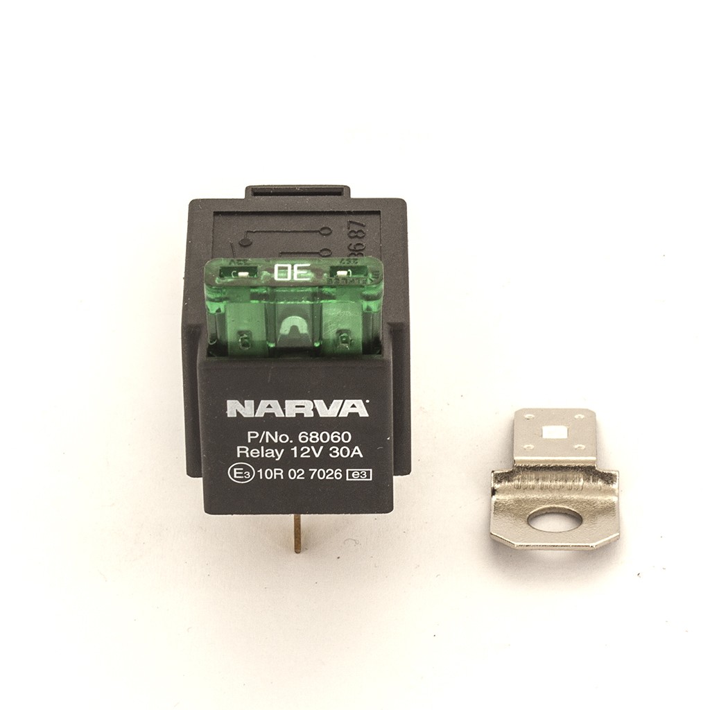 NARVA 12V 30A 4 Pin Fused Relay (Part# 68060BL) | Hemi Performance