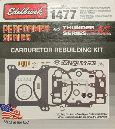 Four-Barrel Carburetor Rebuild Kit : Carter Afb / Edelbrock Performer / Thunder Series ...