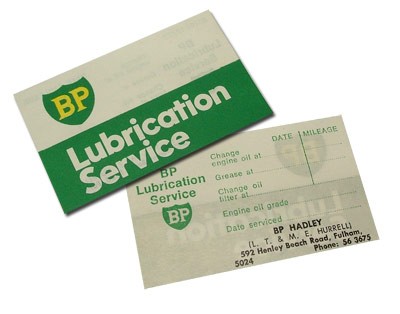 "BP Lubrication Service" Restoration Decal - Dealer & Period Decals ...