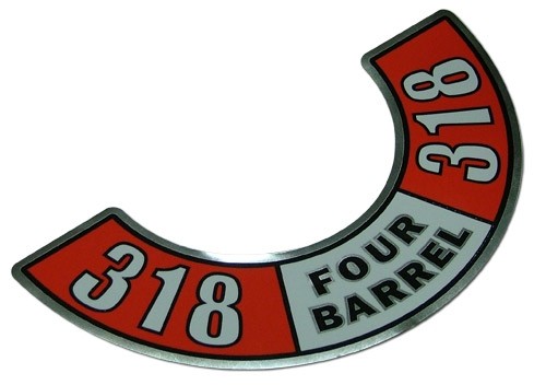 "318 Four-Barrel" Air Cleaner Decal - Hemi Performance