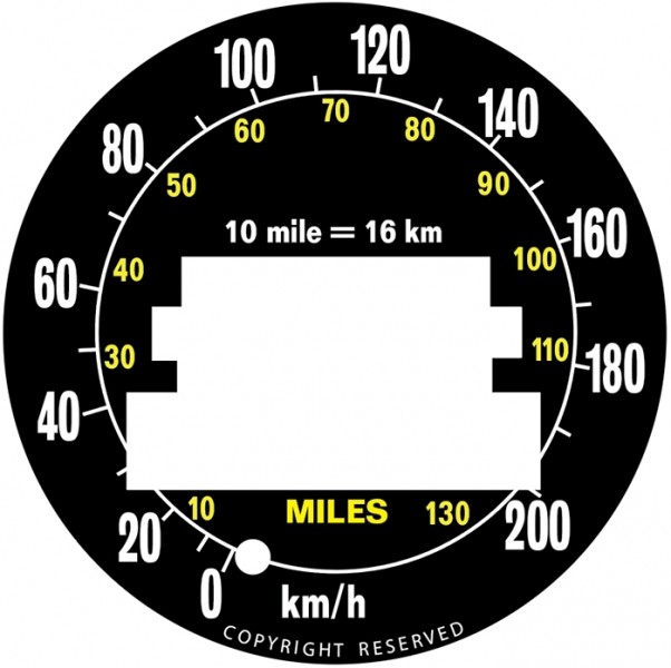 Speedo Gauge Conversion Decal : VG Sports (Pacer & 770) & VH Charger R ...