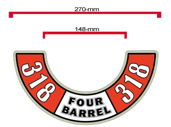 "318 Four-Barrel" Air Cleaner Decal - Hemi Performance