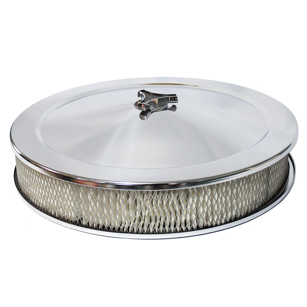 Chrome Air Cleaner : 4 barrel, 13-1/2 inch x 62mm (82mm installed ...