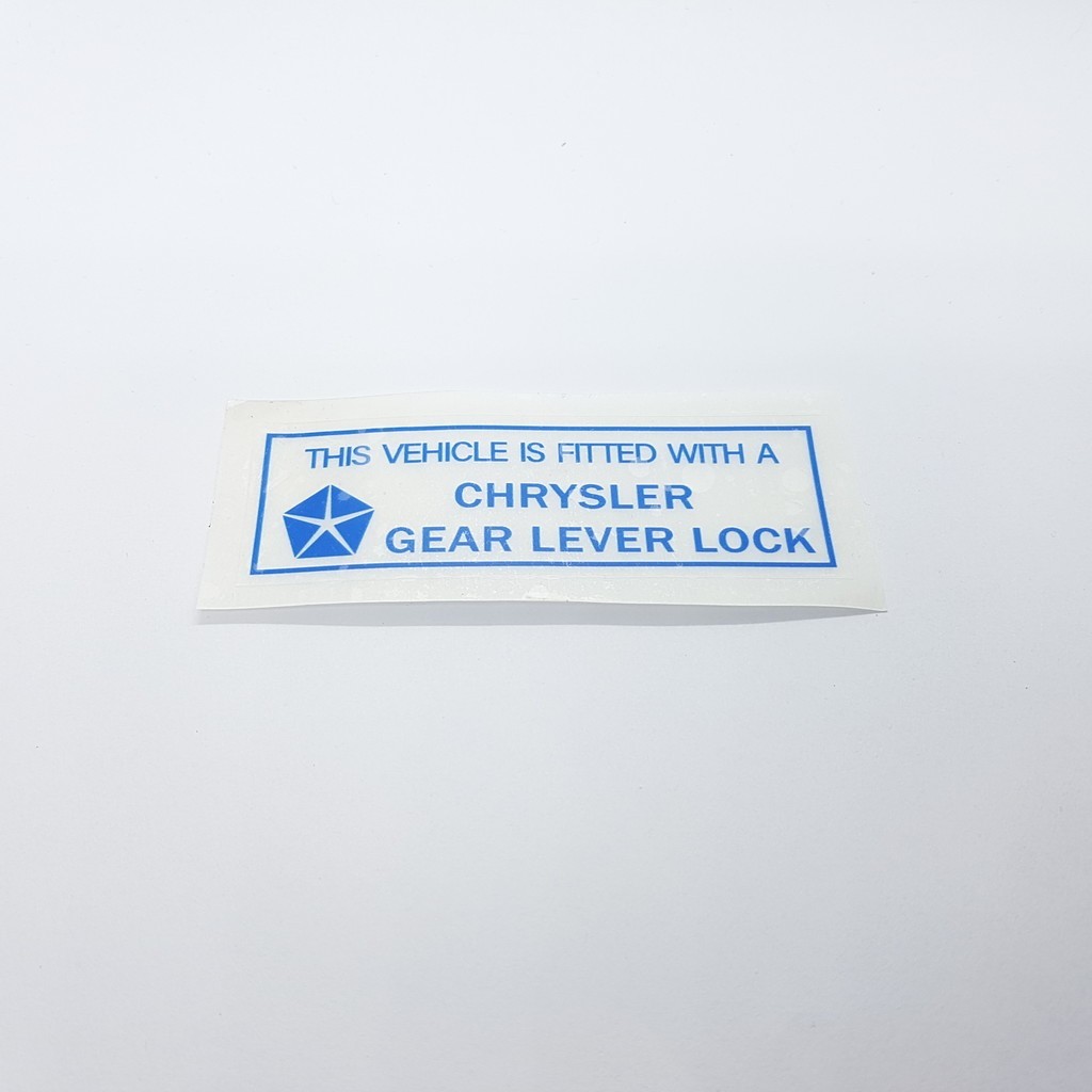 Gear Lever Lock Decal : VC/VE/VF (Floor Shift Auto) - Dealer & Period ...