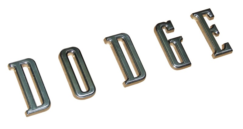 "DODGE" Letter Badge Set : suit 1966-74 Dodge (hood) - BADGES - A-BODY ...